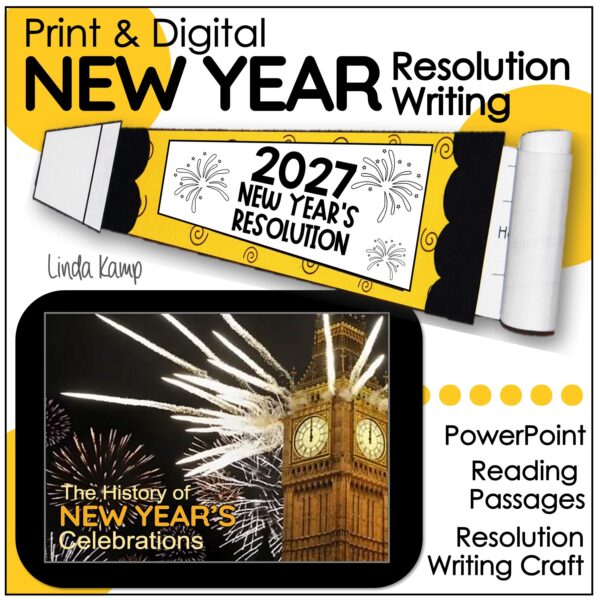 New Year's Resolution Activities, Craft, Lesson Slides & Reading ...