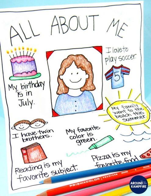 All About Me Pop-Up Cards - Around the Kampfire