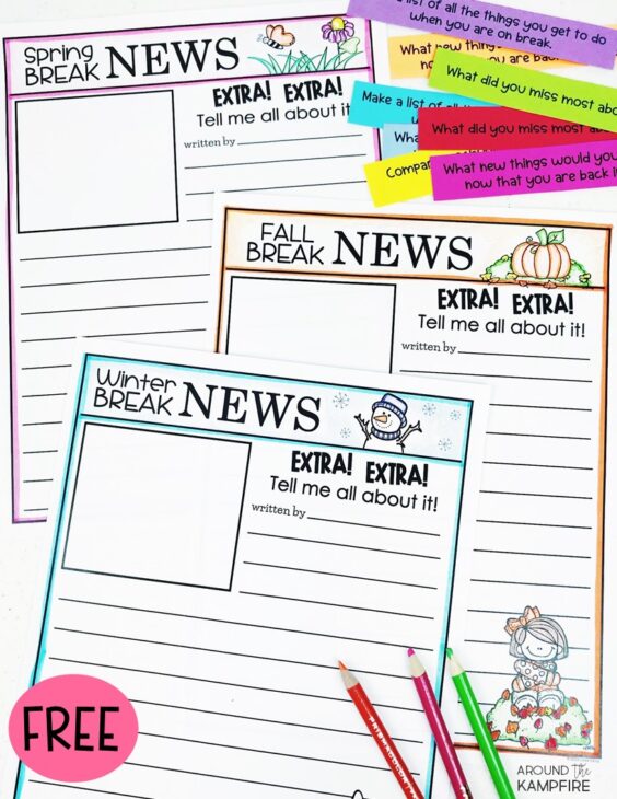 Clever Ways to Get Kids Writing After A Break (That are free!) - Around ...