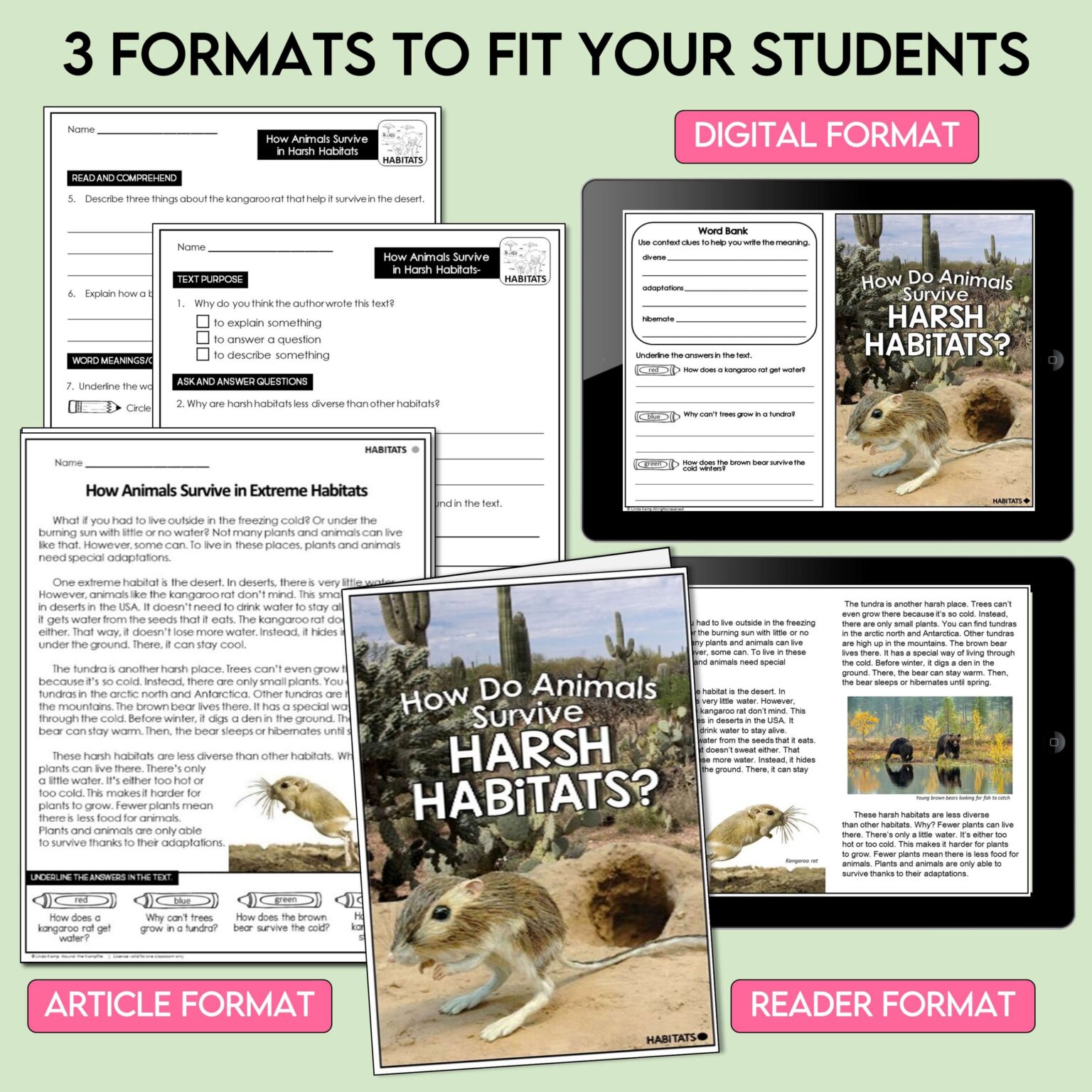 Habitats and Ecosystems Reading Comprehension Passages - Around the ...