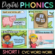 Short Vowels Digital Phonics Games CVC BUNDLE