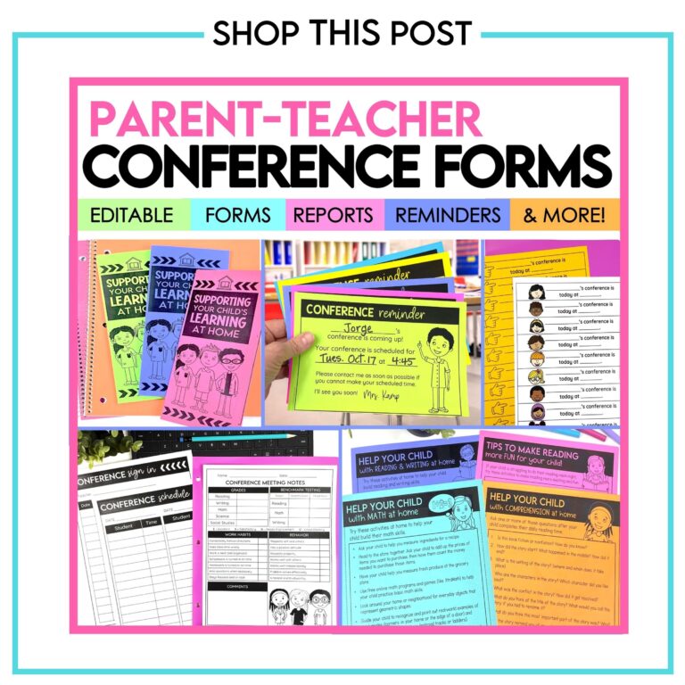 Parent-Teacher Conference Forms and Handouts That Fit Every Classroom ...