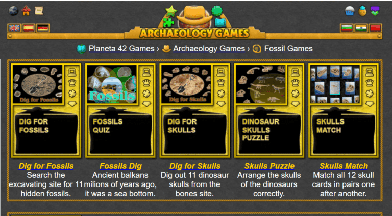 Free Online Fossil Evidence Games - Around the Kampfire
