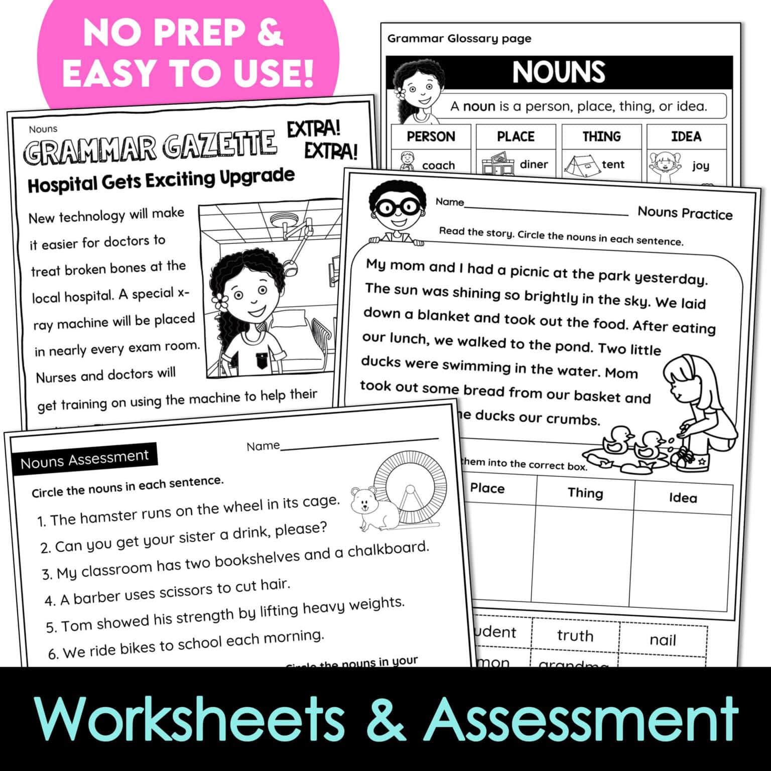 Noun Activities 3rd Grade Grammar - Around the Kampfire