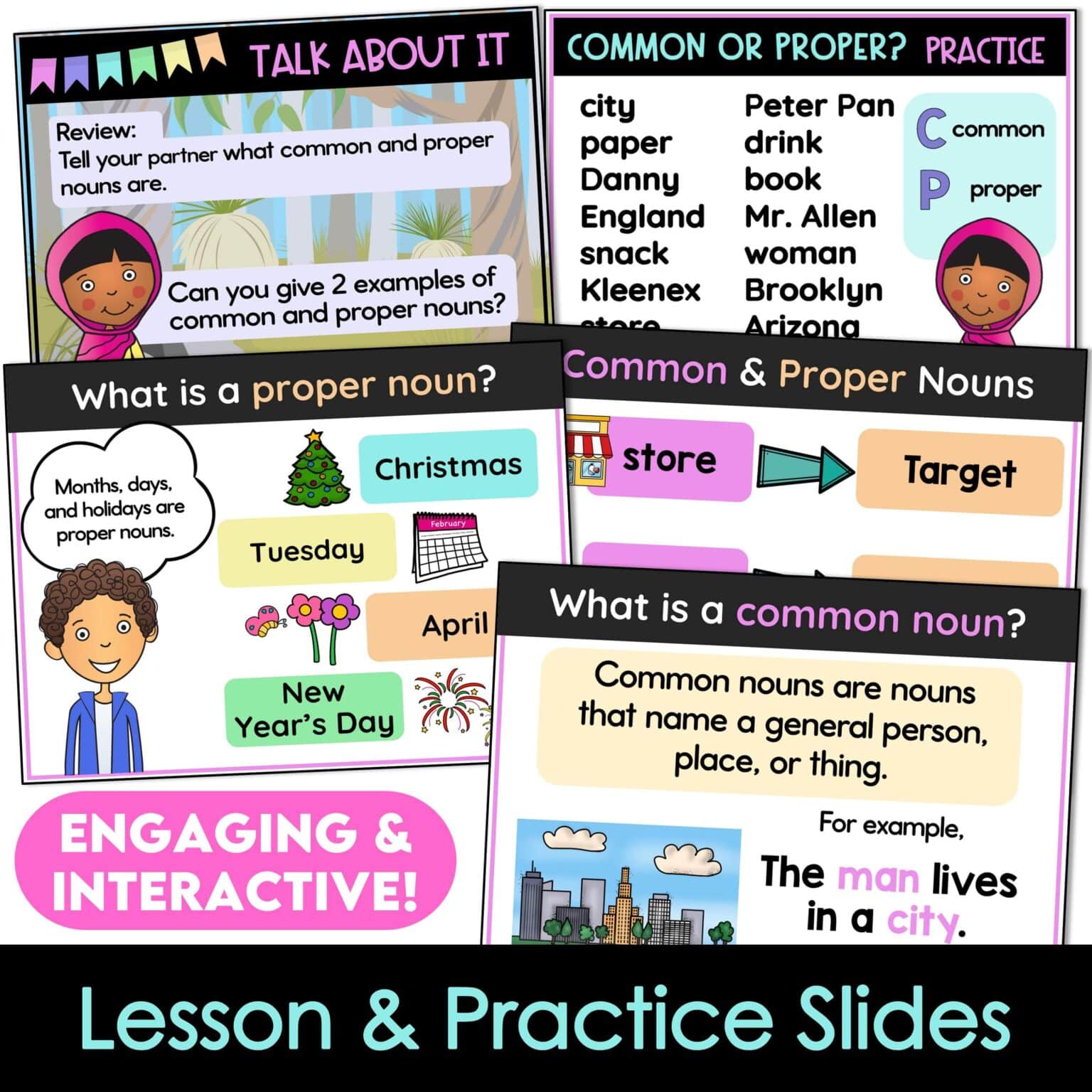 Common and Proper Noun Activities 3rd Grade Grammar - Around the Kampfire