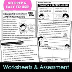 Common and Proper Noun Activities 3rd Grade Grammar - Around the Kampfire