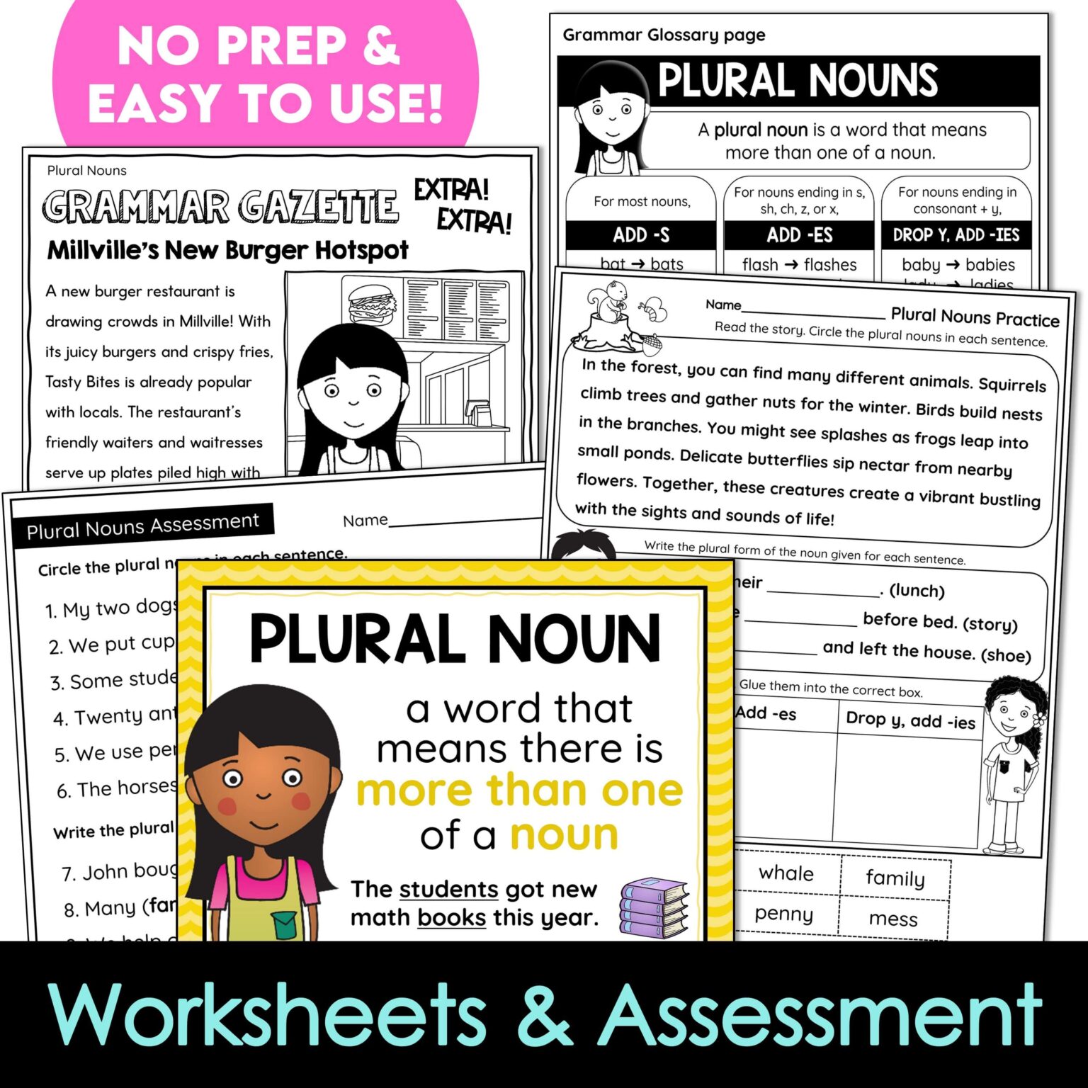 Plural Noun Activities 3rd Grade Grammar - Around the Kampfire