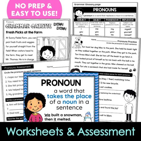 Pronoun Activities 3rd Grade Grammar - Around the Kampfire