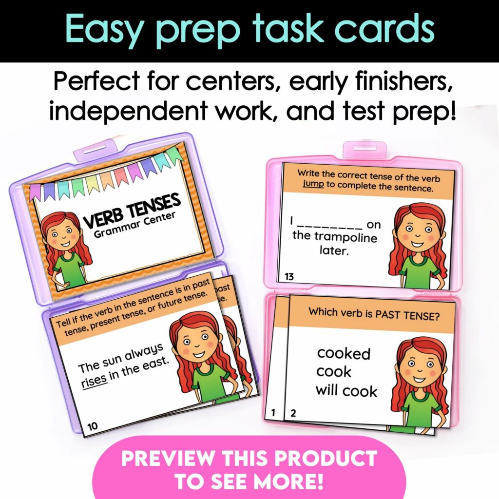 Verb Tenses Activities 3rd Grade Grammar - Around the Kampfire