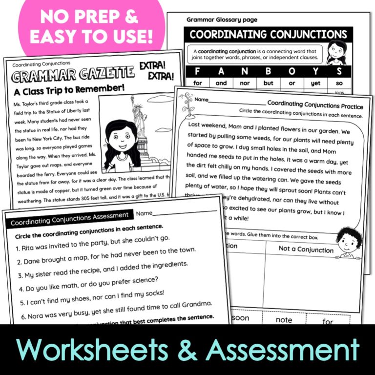 Coordinating Conjunctions Activities 3rd Grade - Around the Kampfire