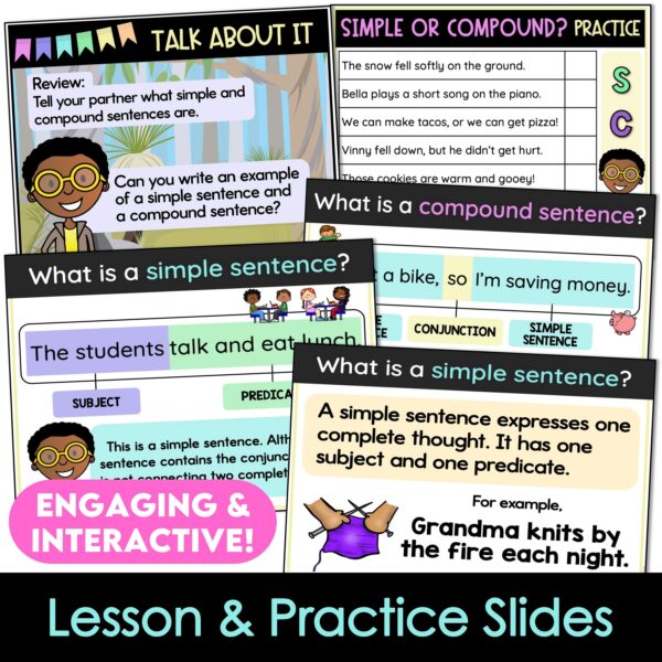 Simple and Compound Sentence Activities 3rd Grade Grammar - Around the ...