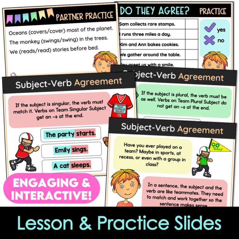 Subject Verb Agreement Activities 3rd Grade - Around the Kampfire