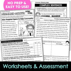 Complex Sentences Activities 3rd Grade Grammar - Around the Kampfire
