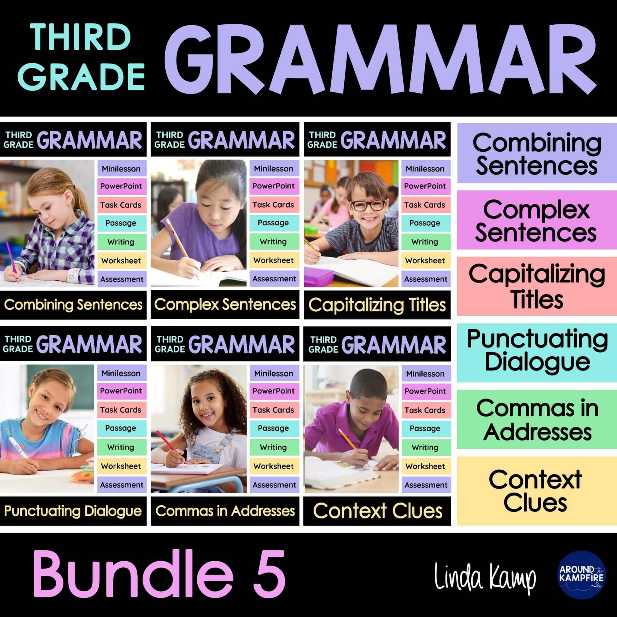3rd Grade Grammar Activities Bundle 5 - Around the Kampfire