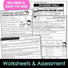 Dictionary Skills Activities 3rd Grade Grammar - Around the Kampfire