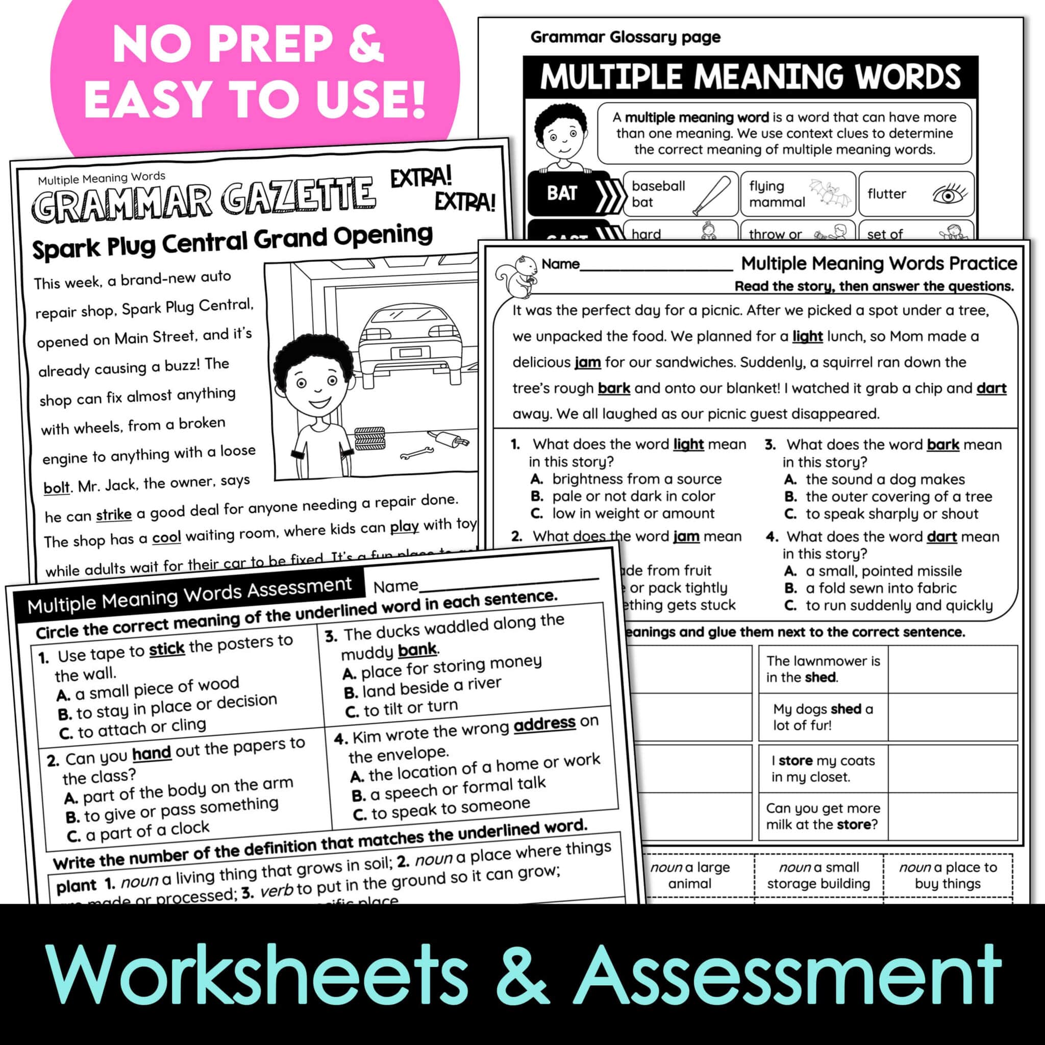 Multiple Meaning Words Activities 3rd Grade Grammar - Around the Kampfire
